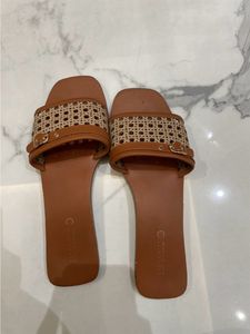 Women > Flipflops & Slippers | Bata Brown And Tan Sliders | Freeup