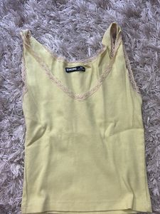 Women > Tops & Tunics | Yellow Ribbed Tank From Bonkers | Freeup