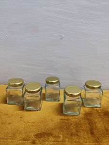 Home & Kitchen > Glasses, Cups & Barware | Set Of 5 Small Square Jars ...