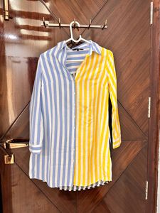 Women > Tops & Tunics | Vera Moda Womeb Blue AndYellow Striped Shirt ...