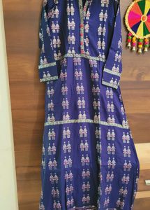 Women > Ethnic Gowns | Long Blue Shimar Gown | Freeup