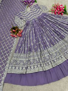 Women > Ethnic Gowns | AC107 Levendar Colour Beautiful Gown Dress | Freeup
