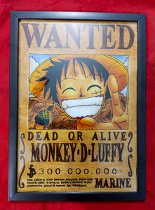 Home & Kitchen > Artwork | Luffy Wanted One Piece Anime Photo Frame ...
