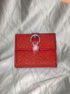 Bags > Wallets | Coach Soho Red Signature Jacquard Bi-fold Wallet | Freeup