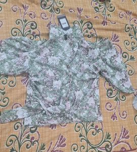 Women > Tops & Tunics | Green Color Top With Button In Front | Freeup