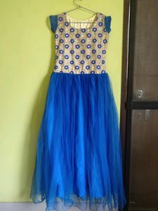 Women > Ethnic Gowns | Gorgeous Flared Blue Long Frock | Freeup