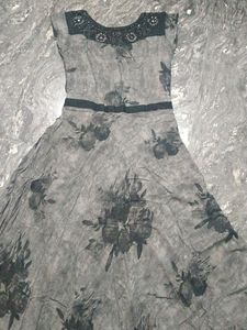 Women > Ethnic Gowns | Grey Coloured Frock | Freeup