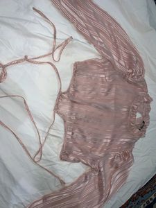 Women > Tops & Tunics | Pink See Through String Top | Freeup