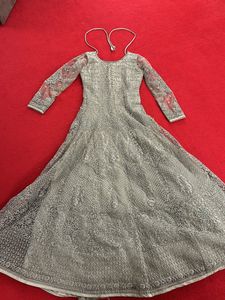 Women > Ethnic Gowns | Long frock, grey colour | Freeup