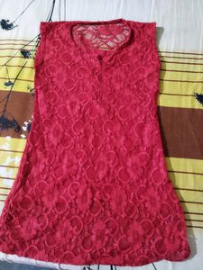 Women > Tops & Tunics | Red Net Top | Freeup