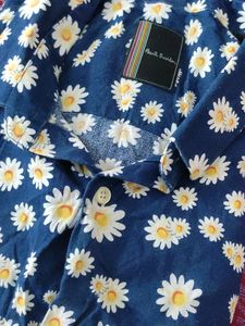Men > Shirts | Blue Floral Shirt | Freeup