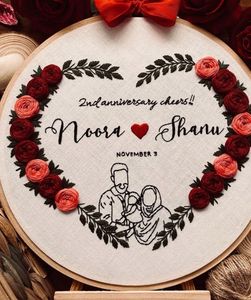 | Hand Embroidered Couple Hoop | Freeup