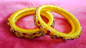 Women > Bangles & Bracelets | Handmade Yellow Bangles | Freeup