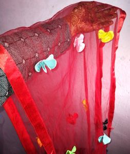 Women > Dupattas | Red Net Dupatta | Freeup