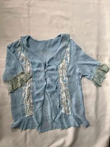 Women > Tops & Tunics | Light Blue Tops | Freeup