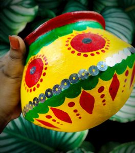 Home & Kitchen > Pooja Needs | Self Drawing Clay Pot For Pooja Needs ...