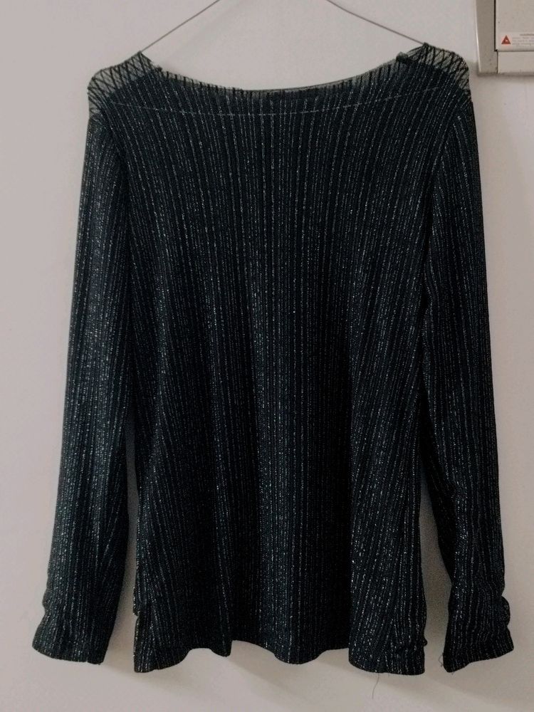 Women > Tops & Tunics | Black Shimmering Top | Freeup