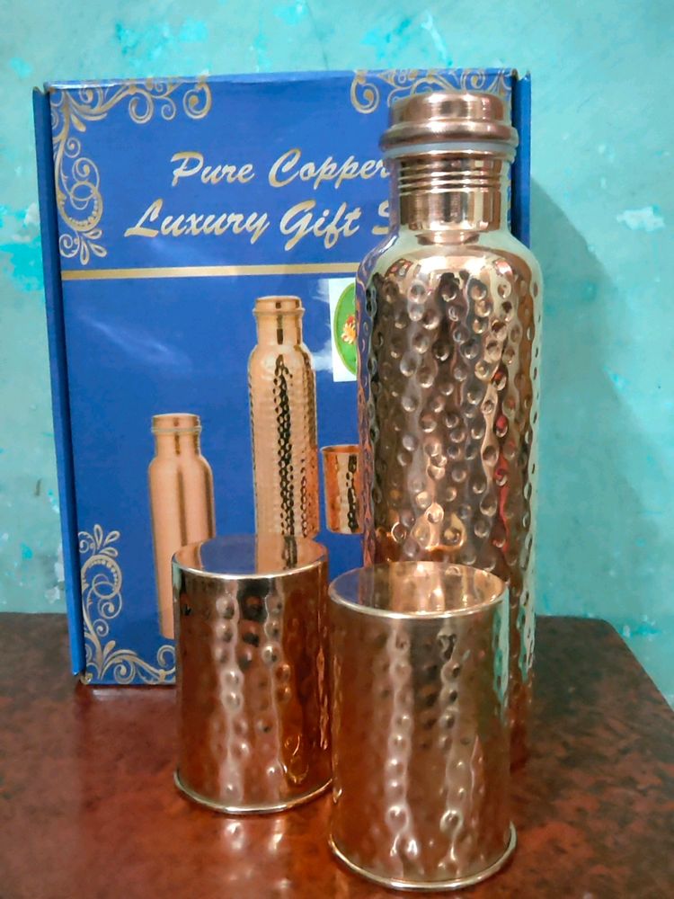 Home & Kitchen > Water Bottles | Pure Copper Gift Set | Freeup