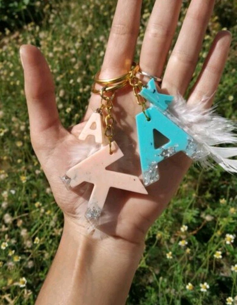 Home & Kitchen > Sewing & Craft | Resin Couple Alphabet Keychain With ...