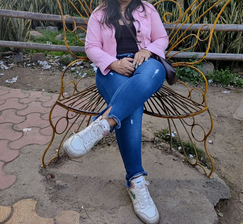 Women > Coats, Jackets & Sweats | Pink Denim Jacket | Freeup