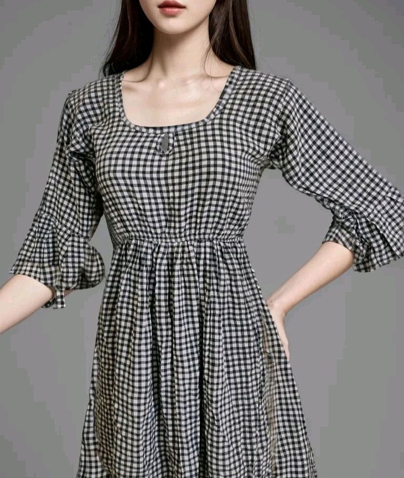 Women > Tops & Tunics | FREE DELIVERY Gingham Korean top | Freeup