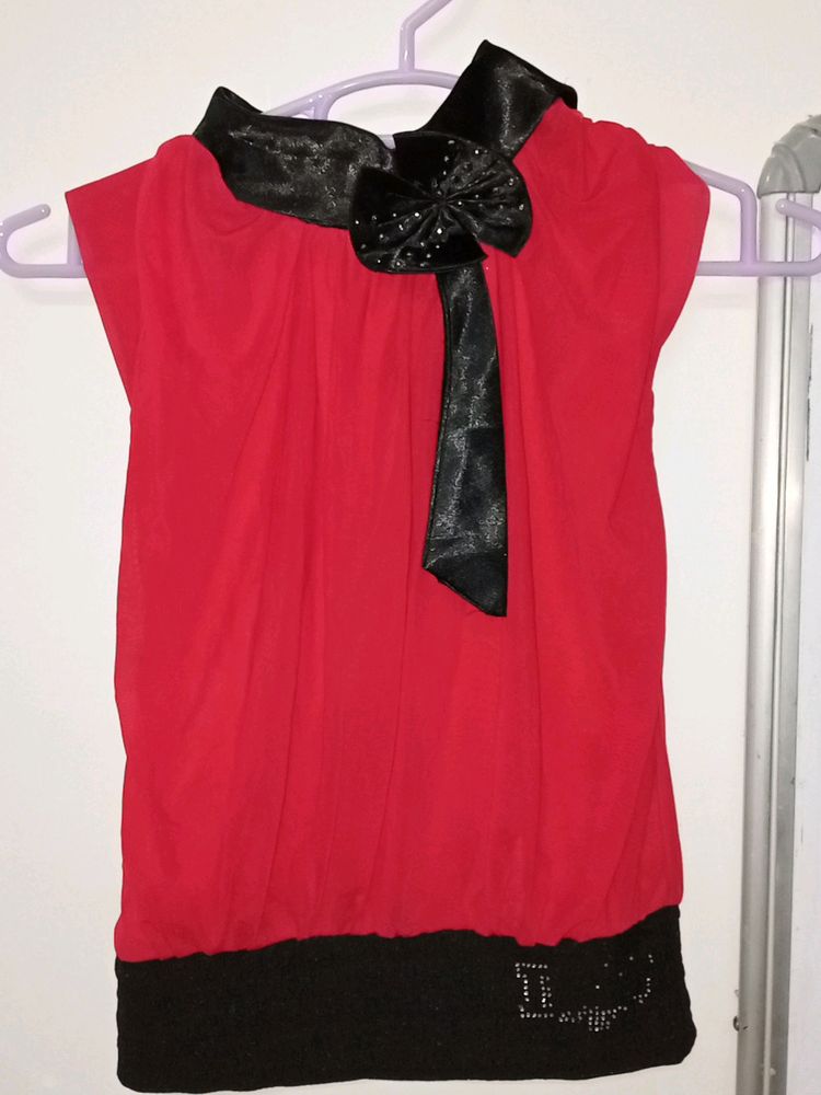 Baby & Kids > Girls Clothing | Satin Colar With Red Net Mash Kids ...
