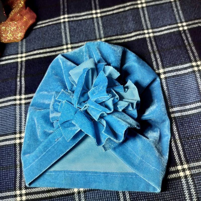 Baby & Kids > Accessories | Light Blue Velvet Caps For Kids | Freeup