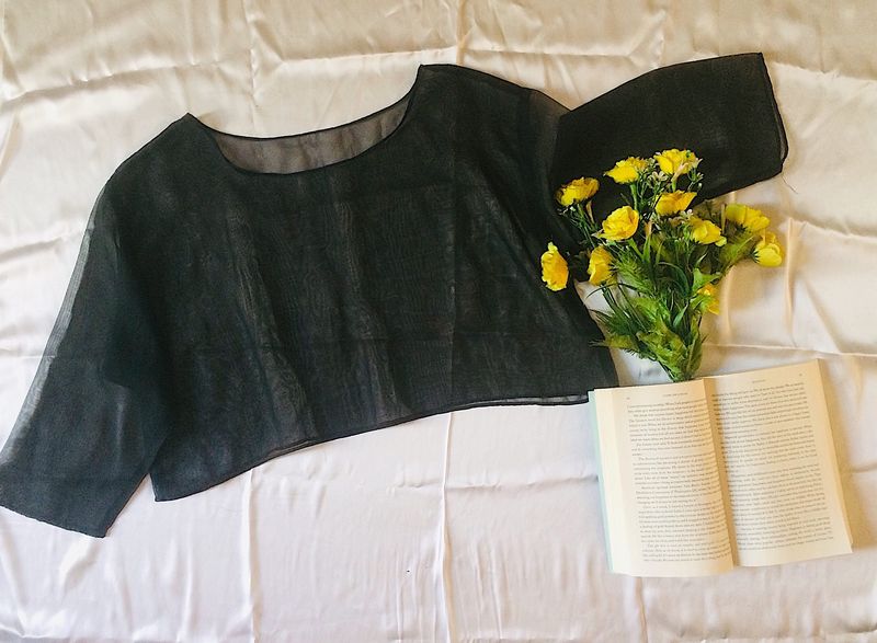 Women > Tops & Tunics | Black Sheer Crop Top. | Freeup