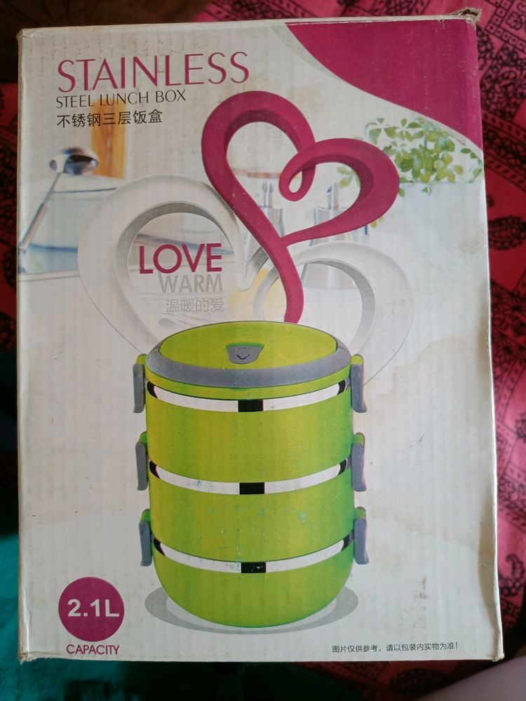 Home & Kitchen > Containers & Tiffins | Stainless Steel Three Layered ...