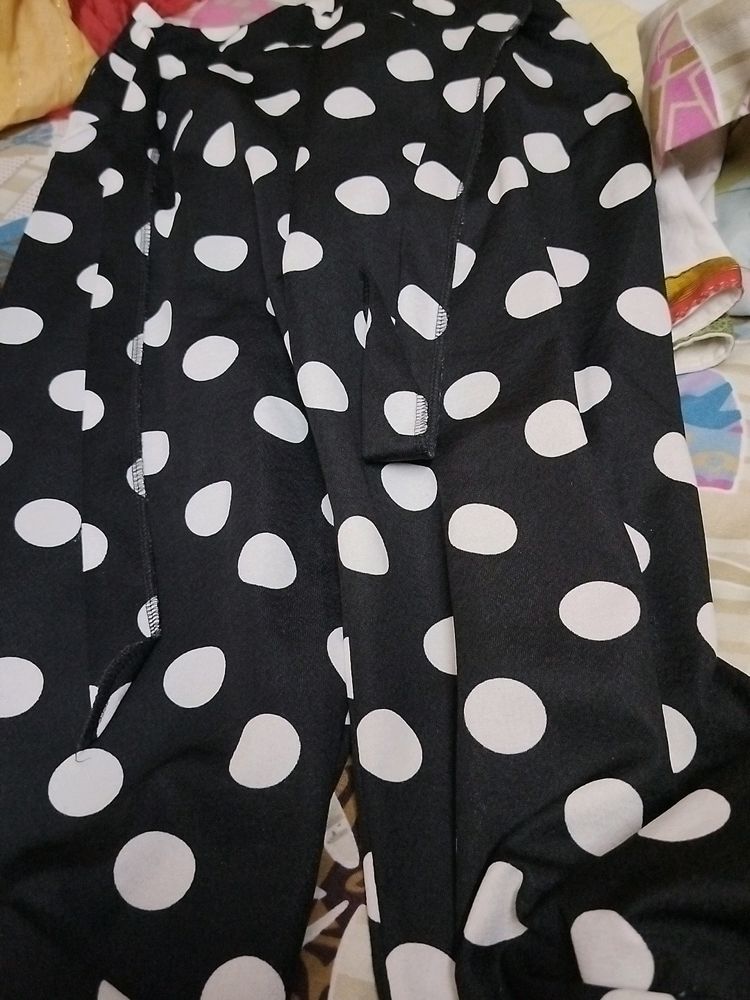 Women > Palazzos & Salwars | Black White Dots Plazo | Freeup