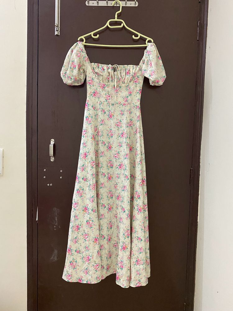 Women > Dresses | Slit A-line Cottagecore Dress | Freeup