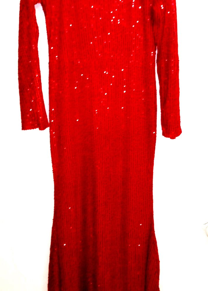 Women > Dresses | ️New Red Sequence Fish Cut Evening Gown...Price N ...