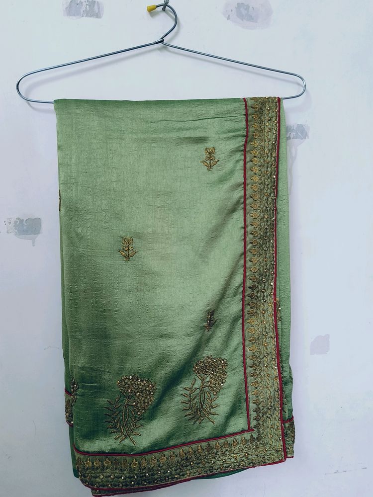 Women > Sarees | Synthetic Green (Mehendi Color) New Saree | Freeup