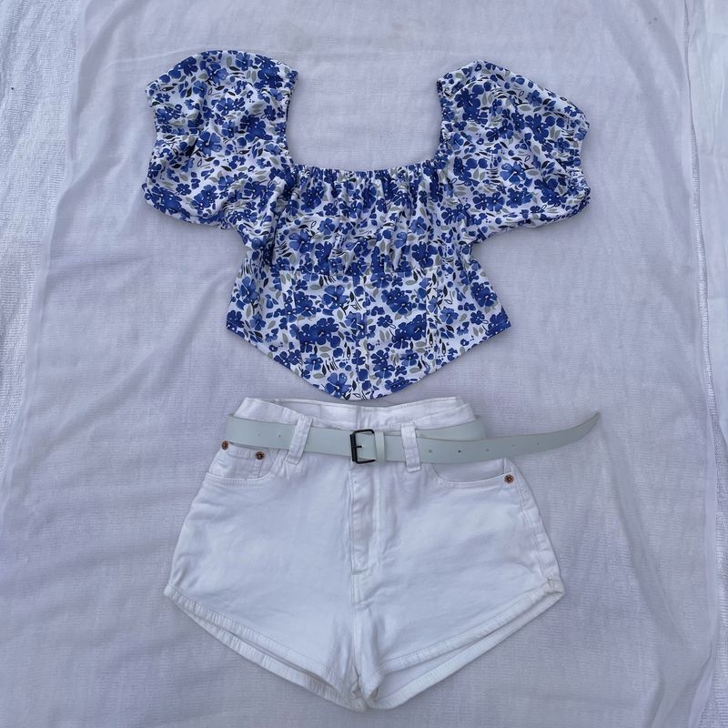 Women > Tops & Tunics | Cottagecore Puff sleeve Floral Pink Corset Top ...