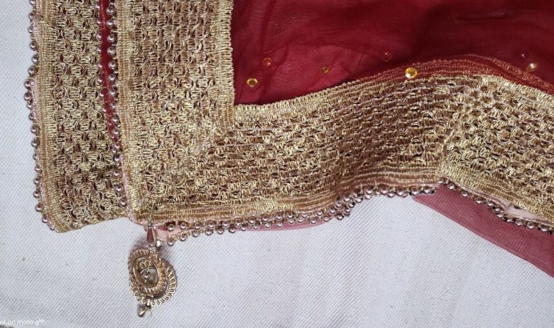 Women > Dupattas | Beautiful Dark Red Colour Net Dupatta | Freeup