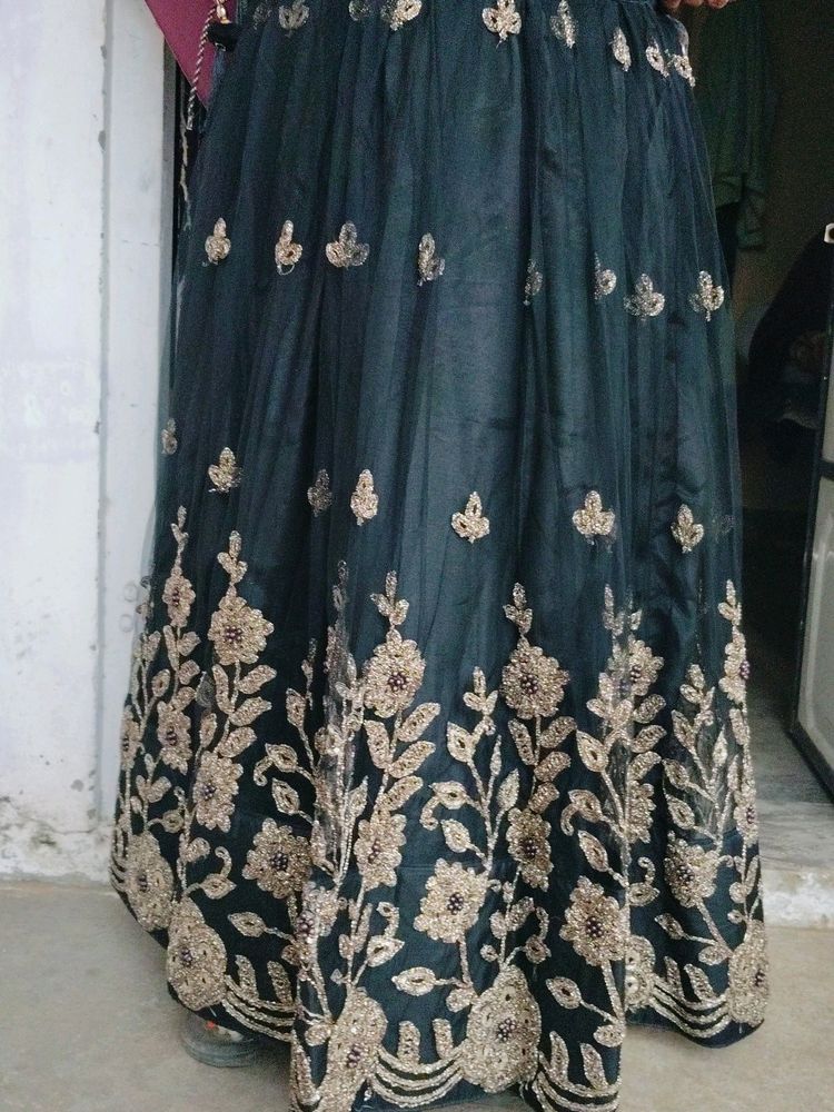 Women > Lehenga Choli | Black Lehenga In Net Fabric | Freeup