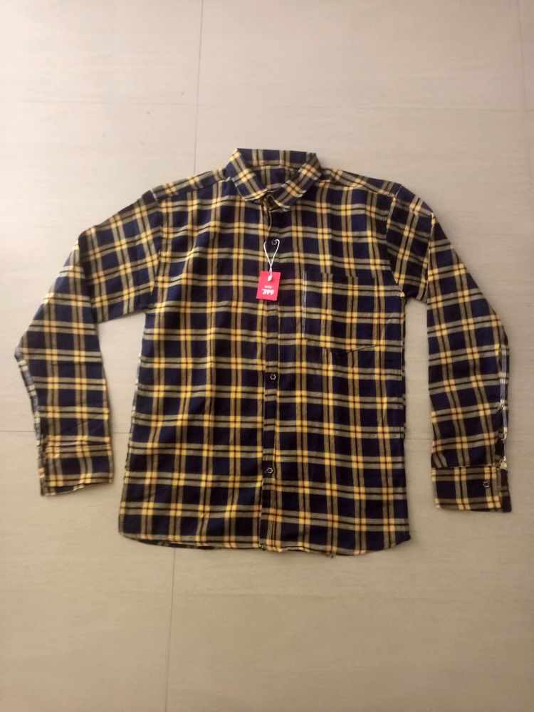 Baby & Kids > Boys Clothing | Mens Blue Yellow Chex Shirt | Freeup