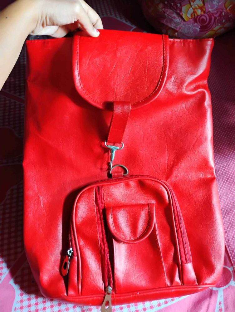 Bags > Backpacks | 100%pure Vegan Leather Stylish Red Color Backpack ...