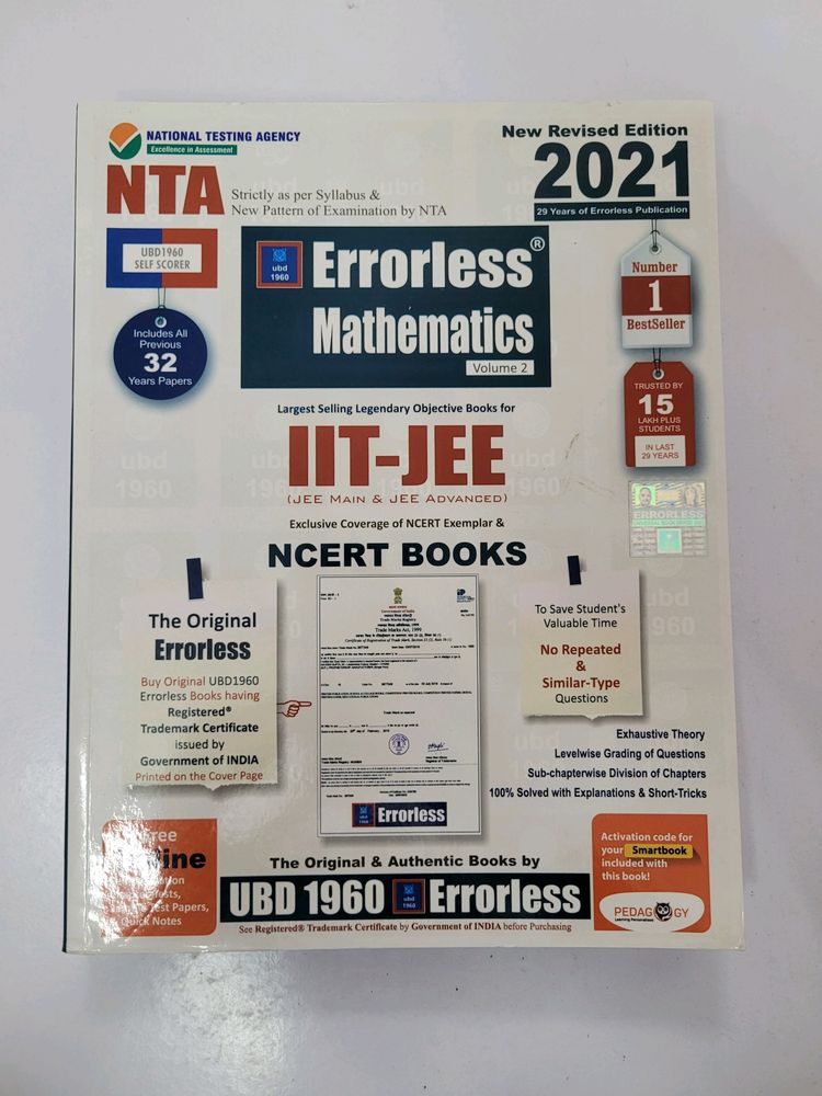 Books > Textbooks | Errorless Mathematics IIT-JEE(Vol 2) | Freeup