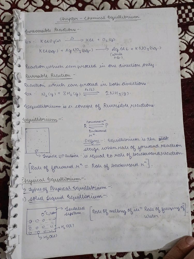 Books > Textbooks | Chemical Equilibrium Handwritten Notes | Freeup