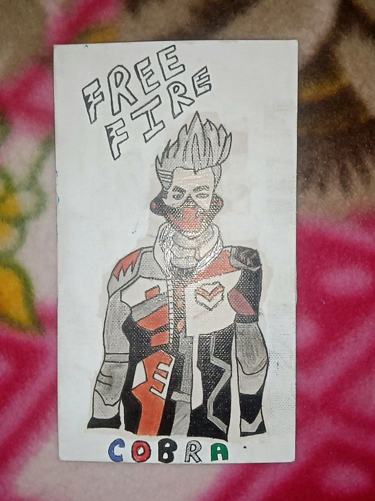 Home & Kitchen > Artwork | A FREE FIRE COBRA DRAWING , RED COLOURED ...
