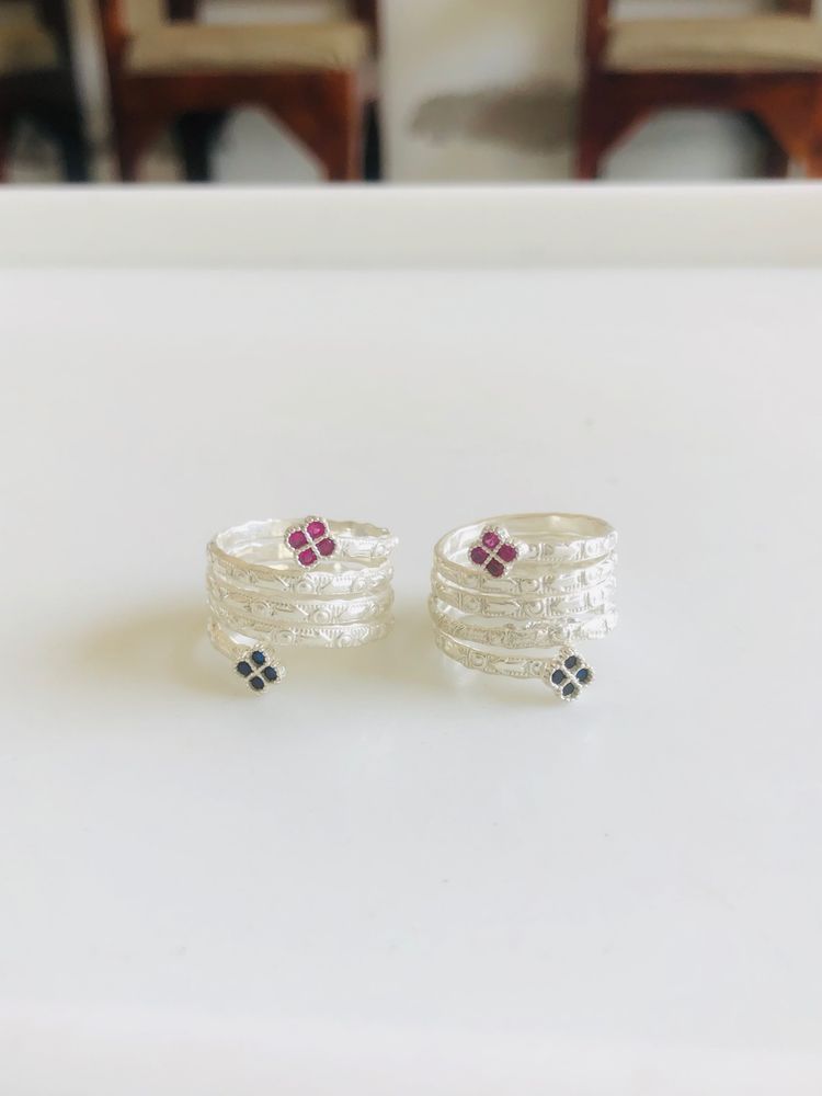 Women > Rings | Pure Silver Toe Ring Pair(wt:-8.800g) | Freeup