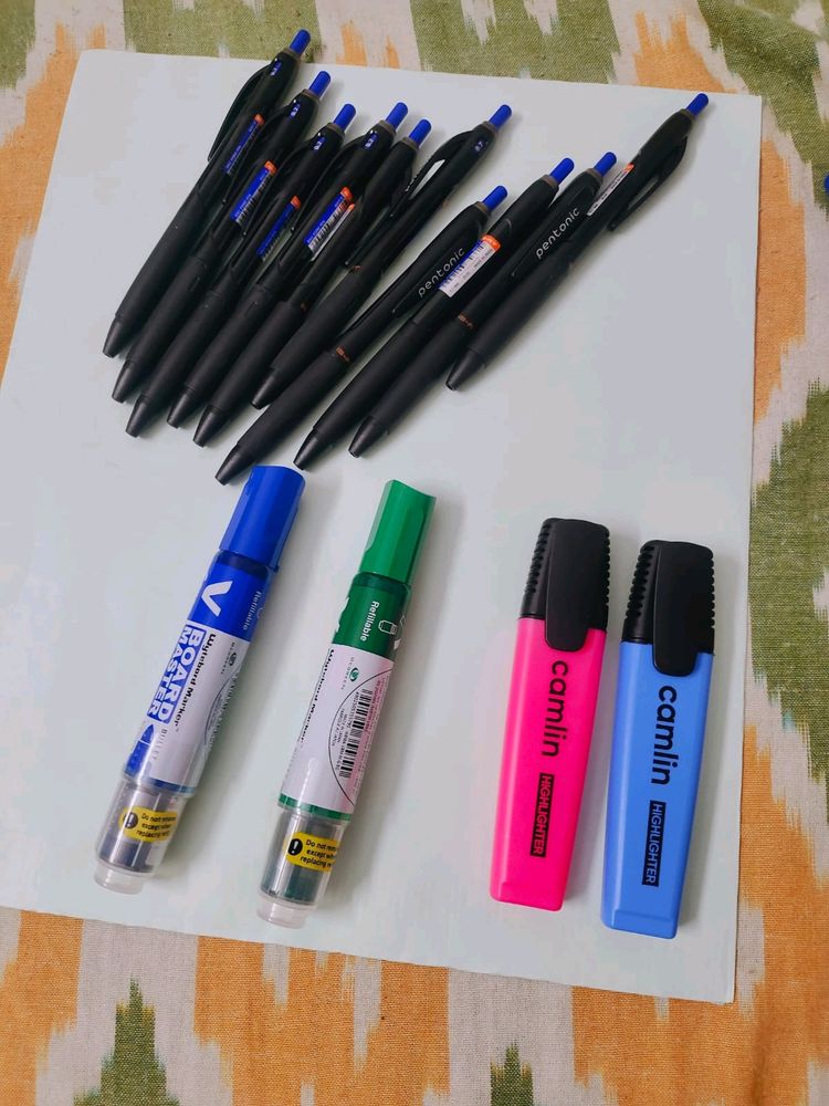 Gadgets > Office Supplies & Stationery | 10 Pens, 4 Highlighters and 1 ...