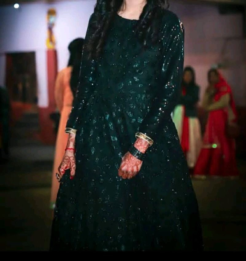 Women > Ethnic Gowns | Black Stone Work Gown | Freeup