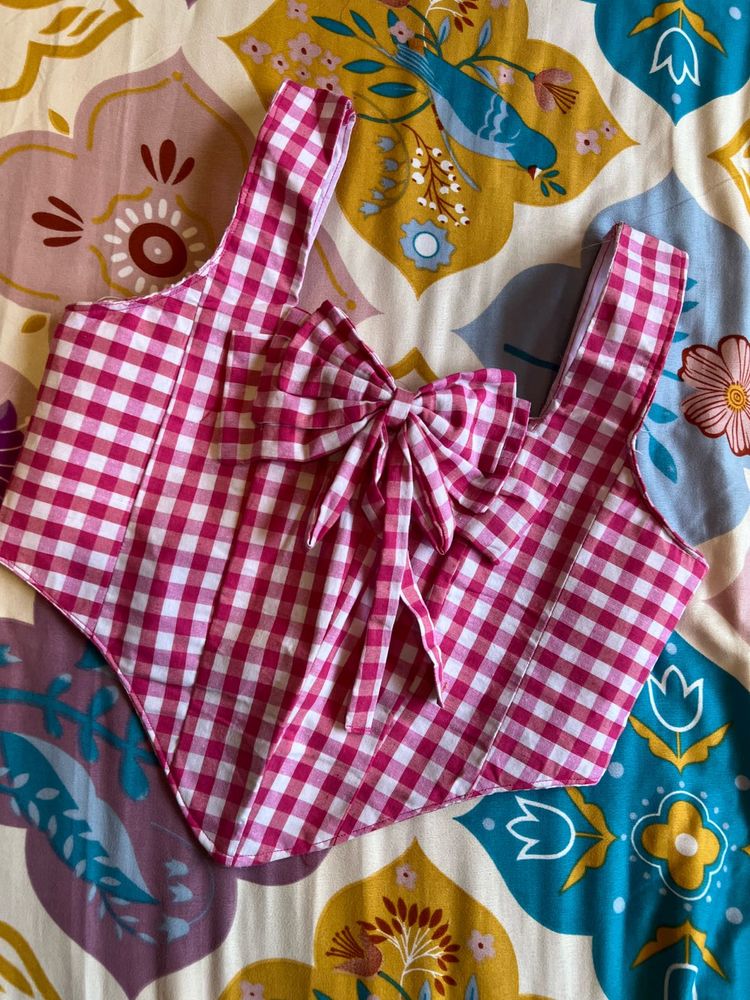 Women > Tops & Tunics | hand stitch Corset Top with Bow | Freeup