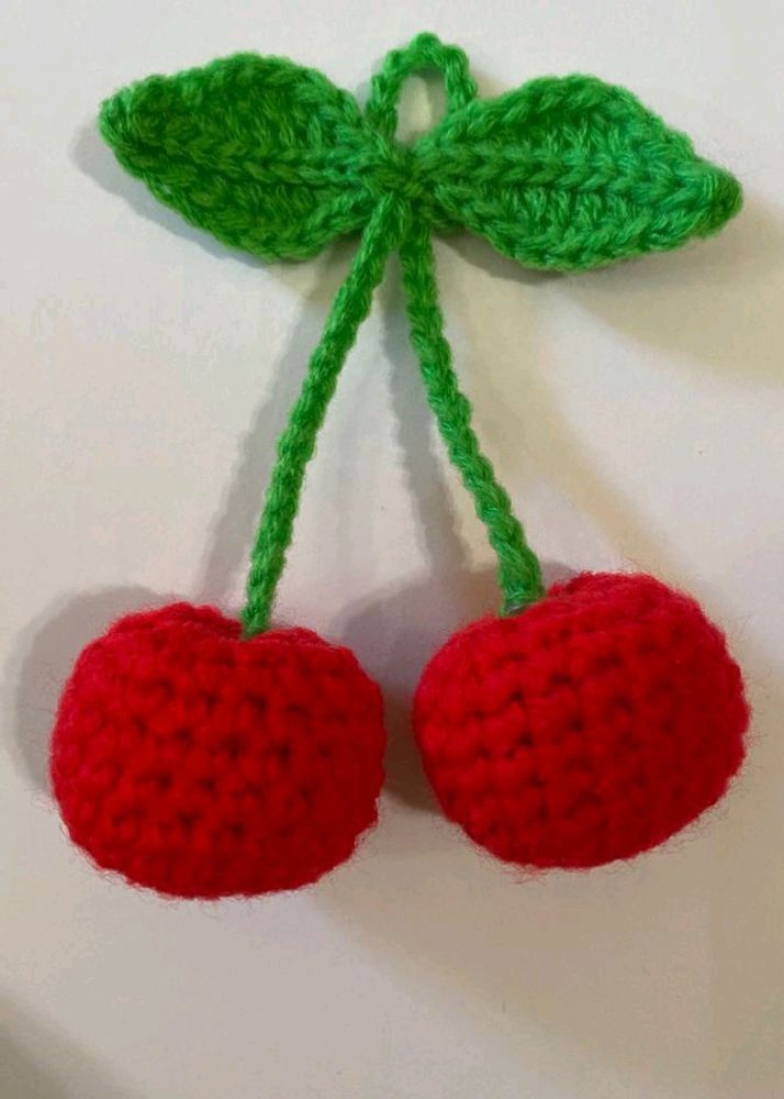 Home & Kitchen > Artwork | 10 Piece Of Crochet Cherry 🍒 | Freeup