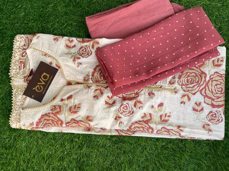 Women > Kurtas | Eva Kurta Set With Dupatta, Pyazi Color | Freeup