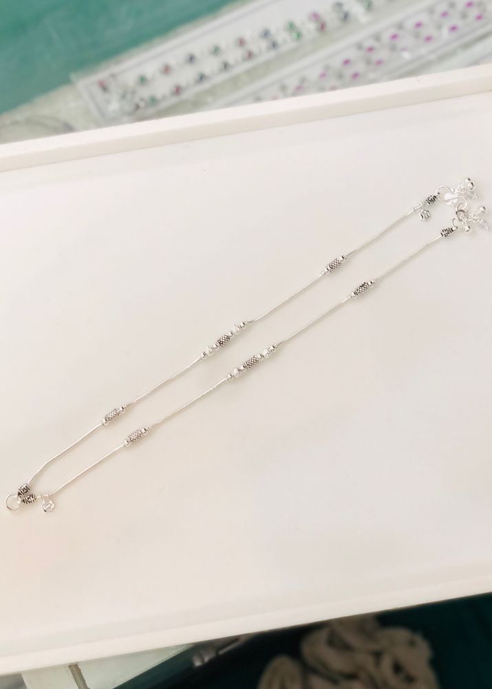 Women > Anklets & Nosepins | Pure Silver Payal Pair | Freeup