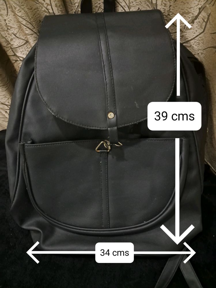 Bags > Backpacks | Fake BLACK LEATHER BAG 3Cpt BACKPACK Dark Academia ...